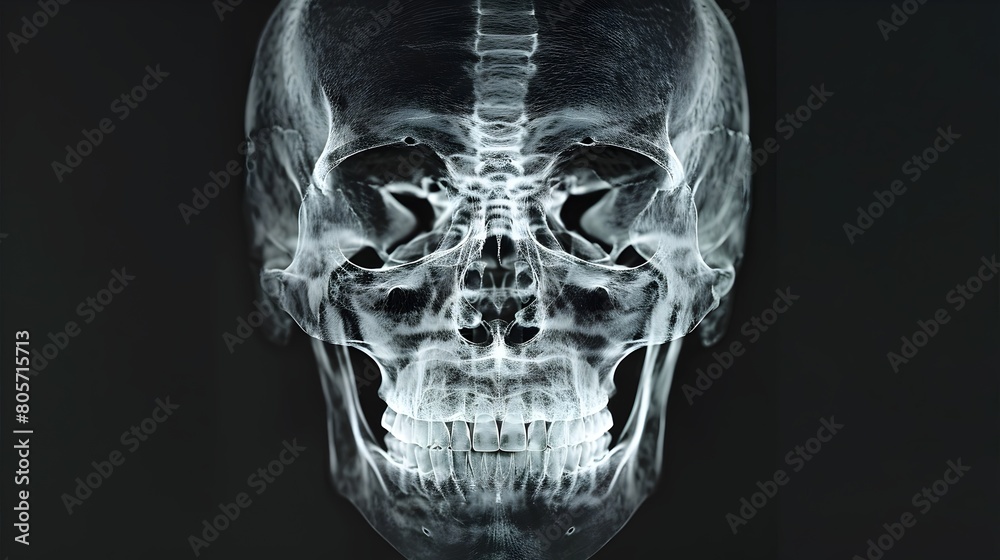 Detailed X-Ray Image of Human Skull Anatomy with Clinical Precision and ...