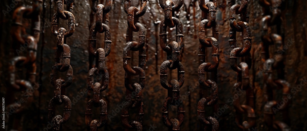 Foto de Old Rusty Chains Hanging from Ceiling Show rusty chains hanging ...