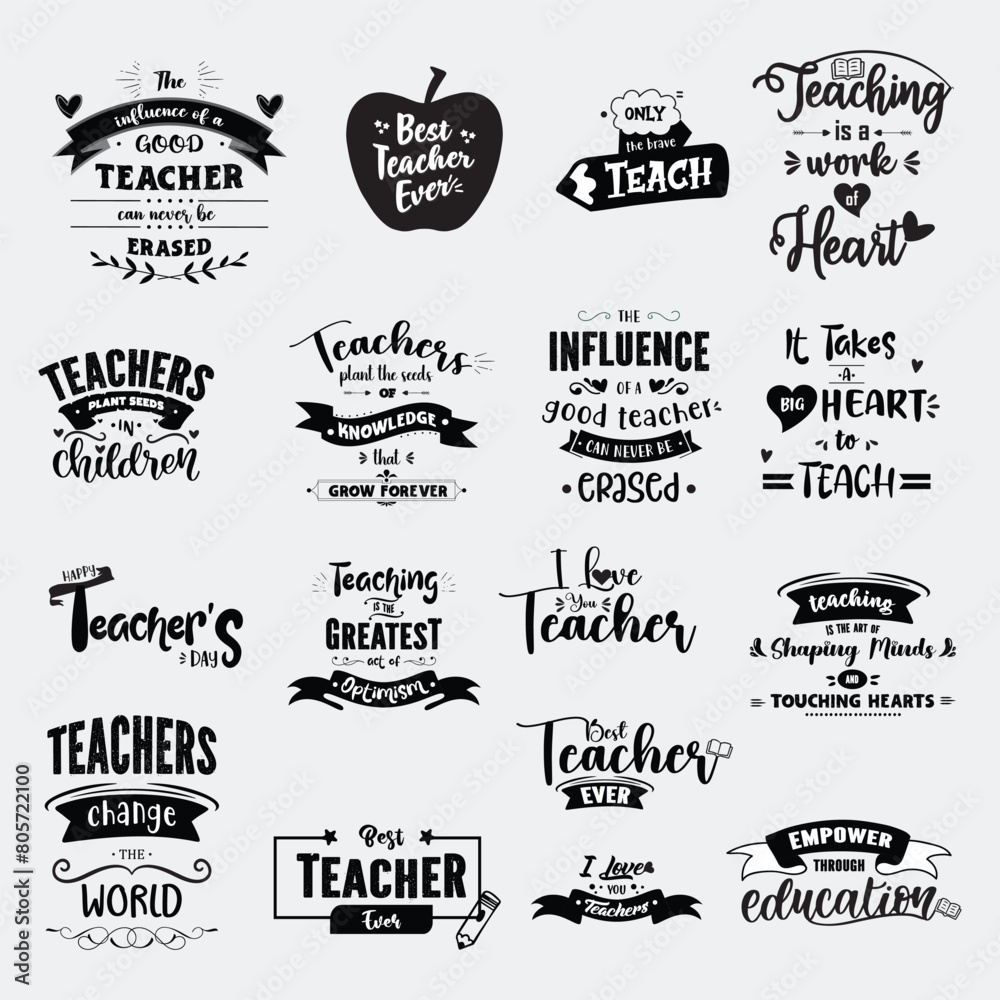 Teachers day concept. Happy teachers day. Best teacher ever. Teacher's ...