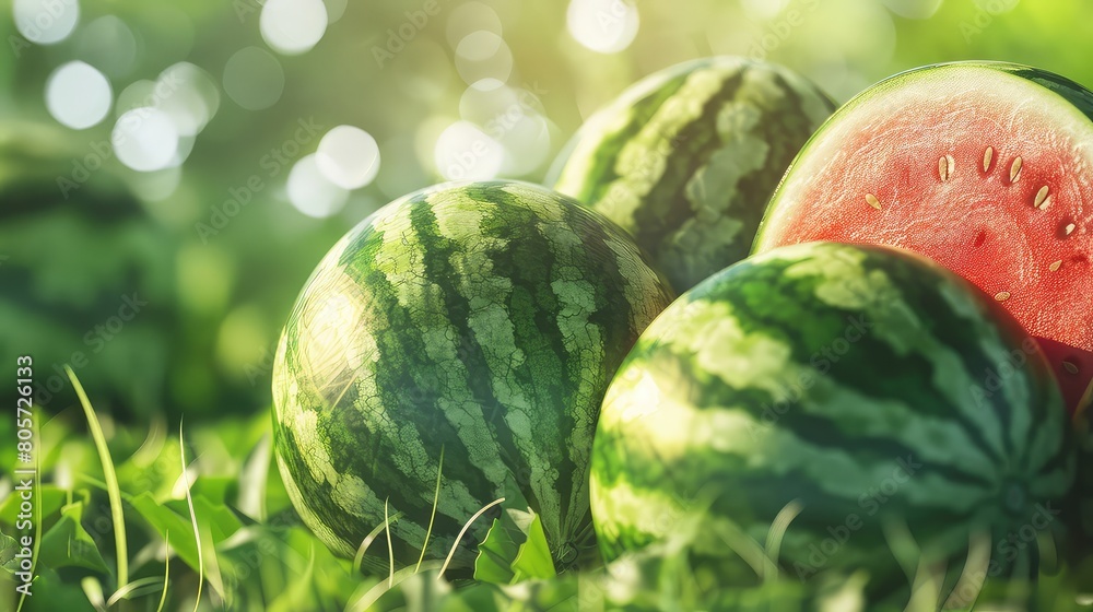 Watermelon field. A farmer's pride: The watermelon field represents the ...