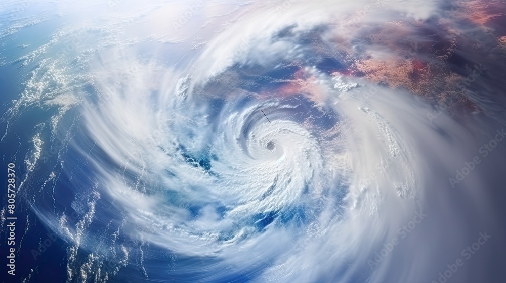 Process of the formation and movement of a huge cyclone above the Earth ...