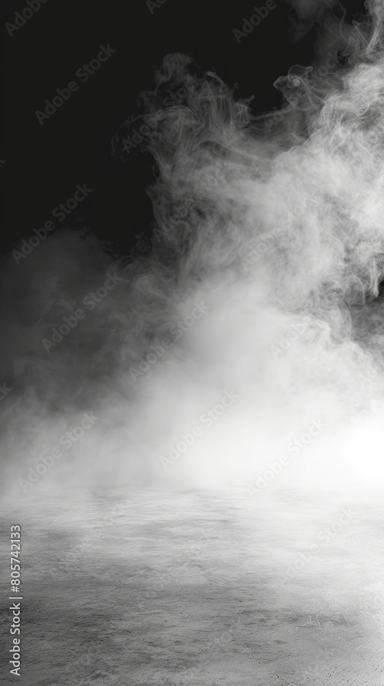 Smoke black ground fog cloud floor mist background steam dust dark ...