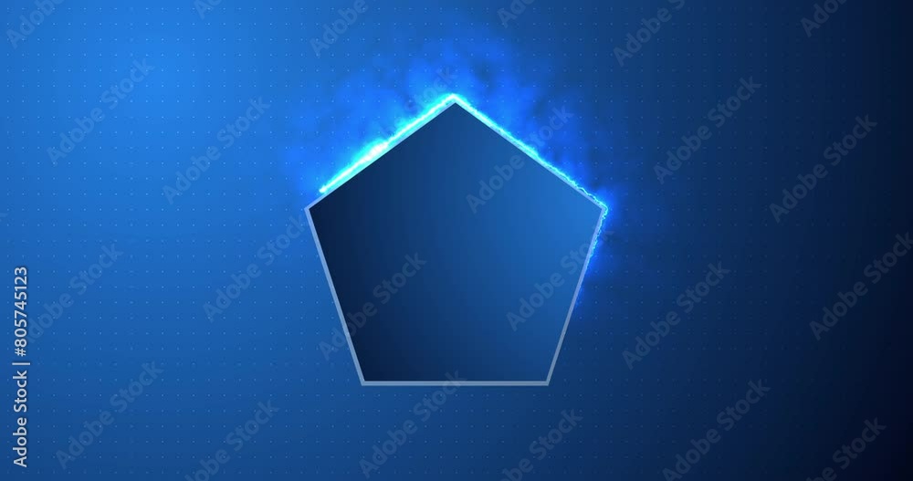 Cool looking screen loading smartphone booting animation of a pentagon ...