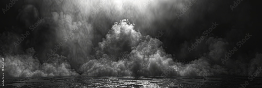 Smoke black ground fog cloud floor mist background steam dust dark ...