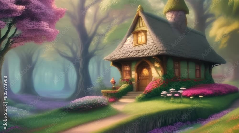 animation, motion effect, storybook-inspired forest scene featuring ...