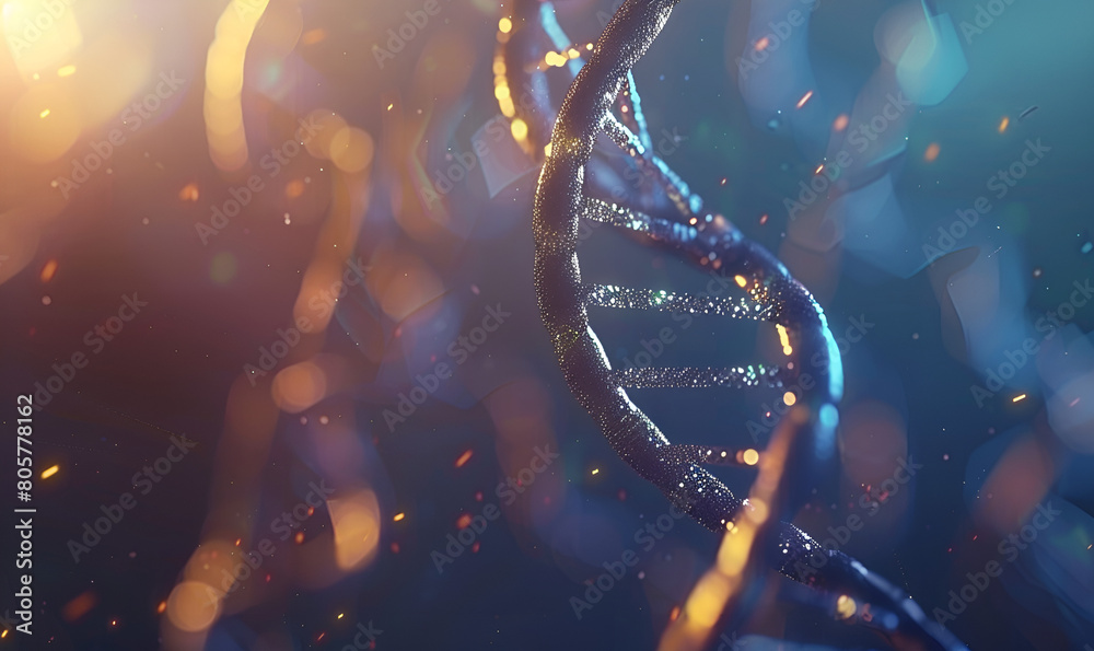 Molecular structure of DNA, double helix, detailed, science concept,DNA ...