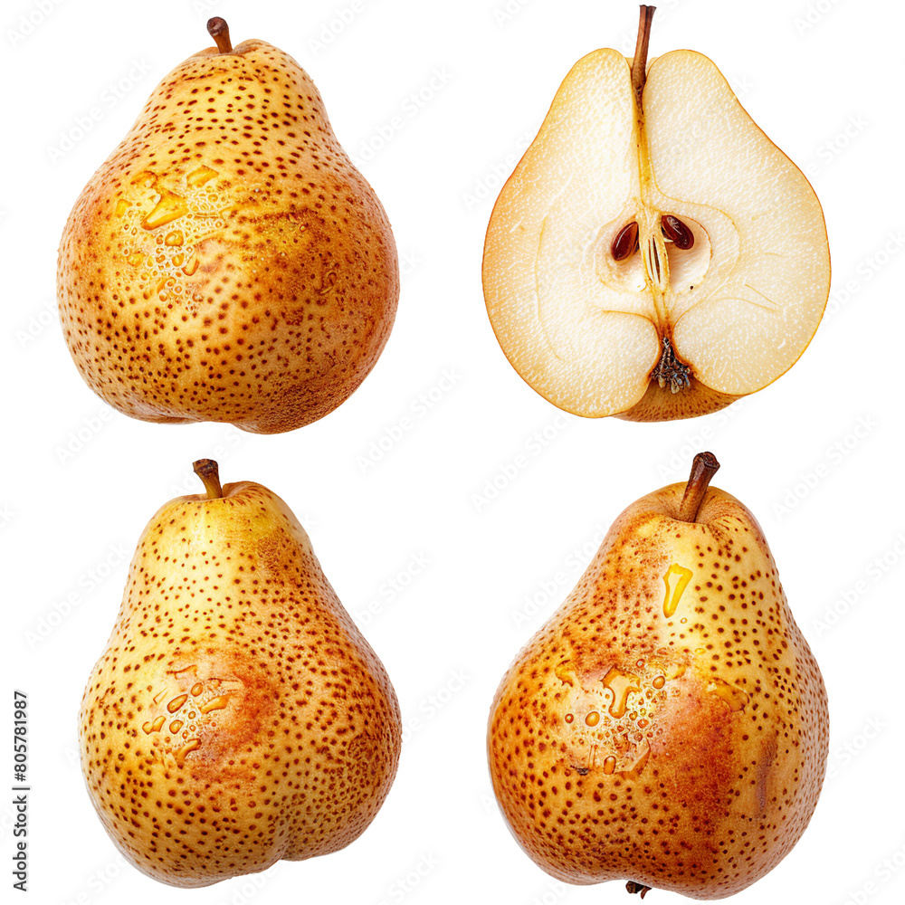 Ripe Nashi Japanese Pear Studio Photography on Transparent Background ...
