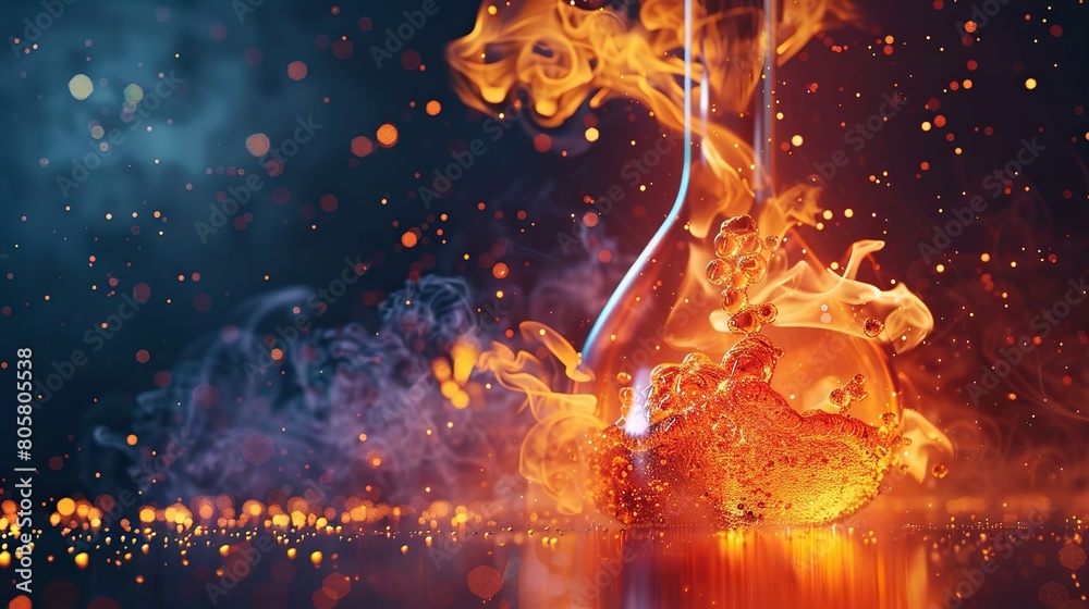 image of a blazing fire lighting up the night sky, casting a warm glow ...