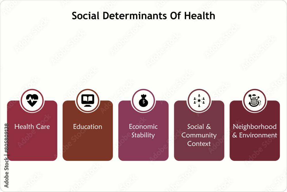 Vetor de Five aspects of Social Determinants of health - Health Care ...