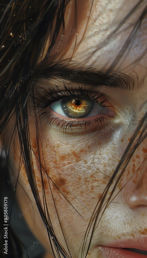 digital rendering of a persons face conveying deep empathy through ...