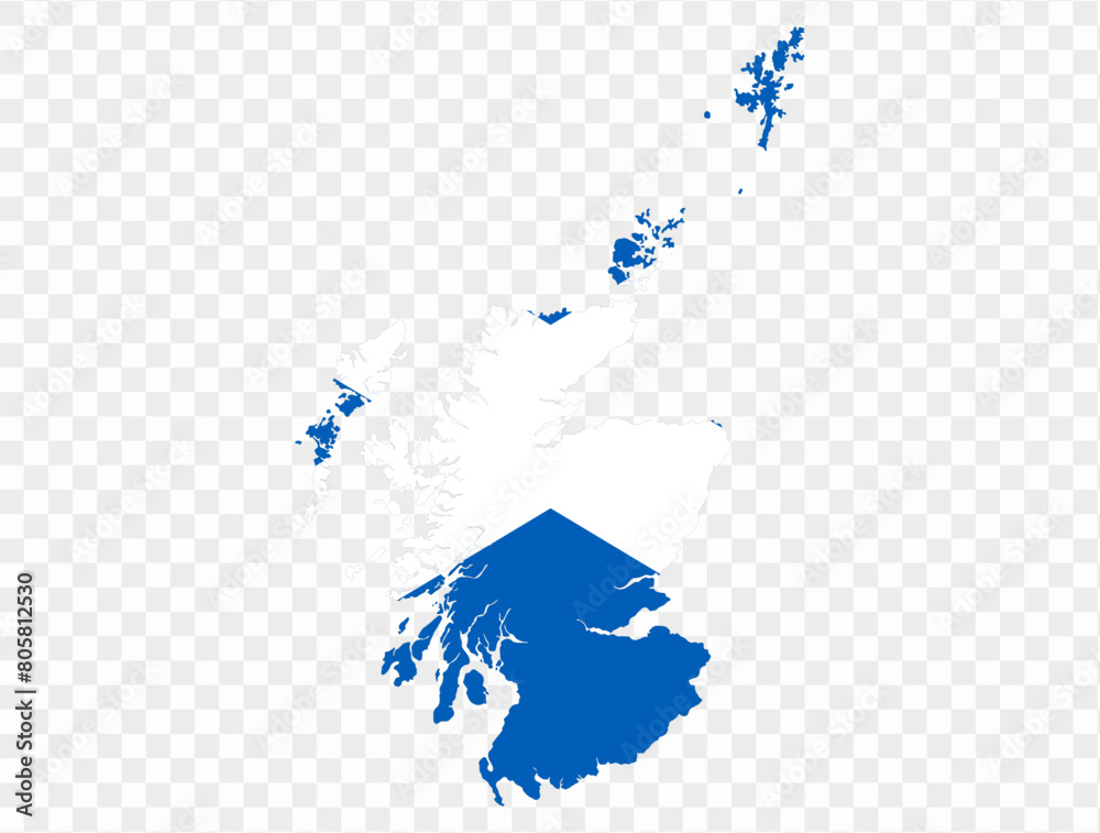 Scotland map flag on transparent background. vector illustration. Stock ...
