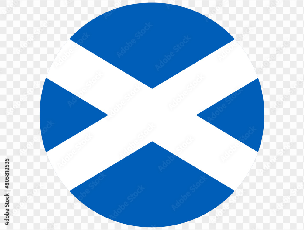 Scotland flag button on png or transparent background. vector ...