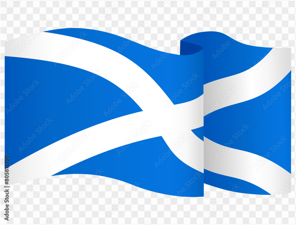 Scotland flag wave isolated on png or transparent background vector ...