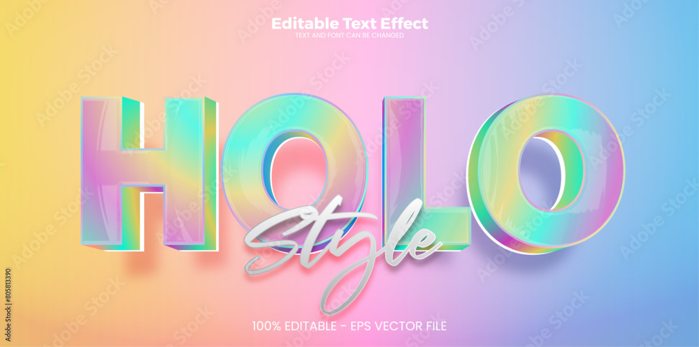 Holo Style editable text effect in modern trend style Stock Vector ...