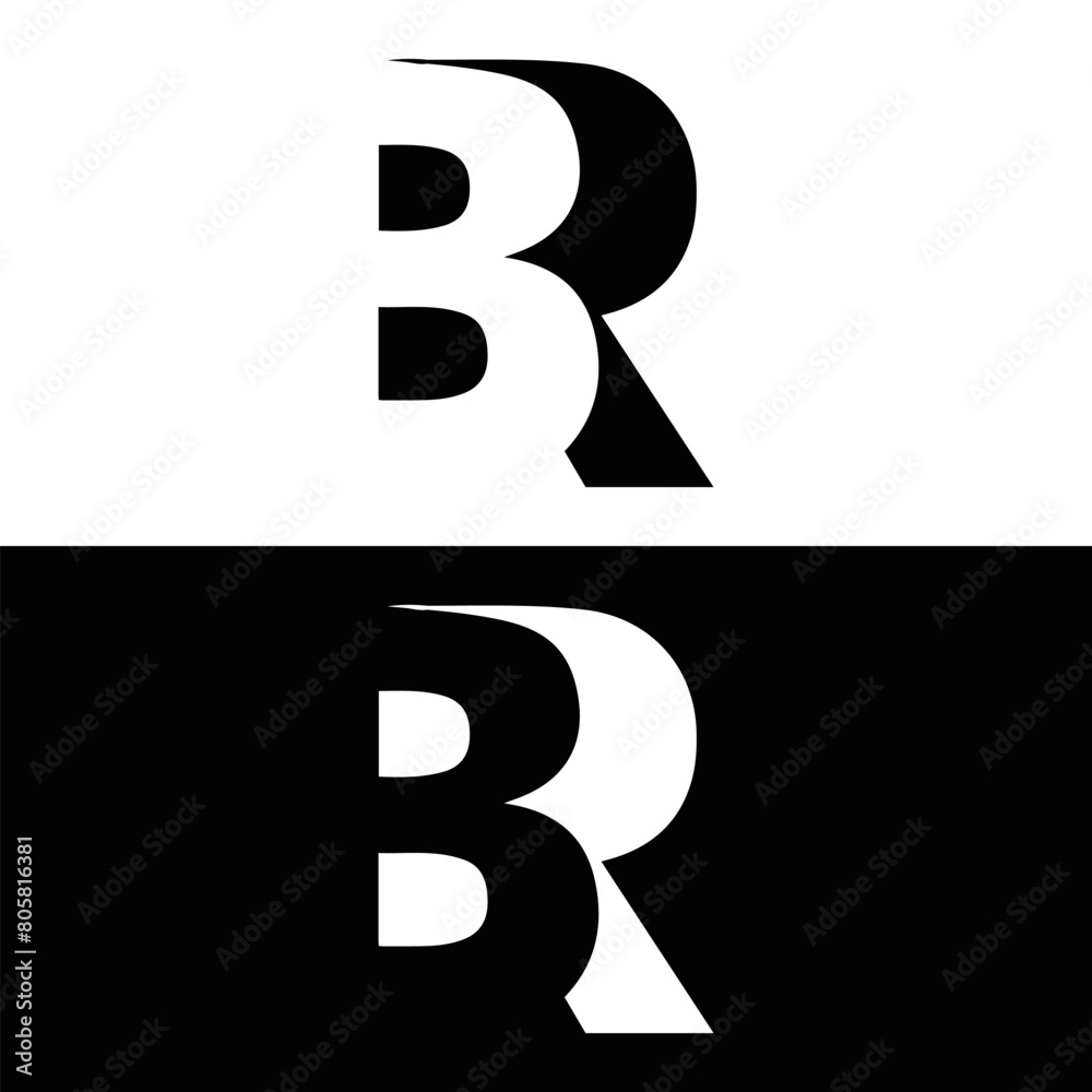 BR set ,BR logo. B R design. White BR letter. BR, B R letter logo ...