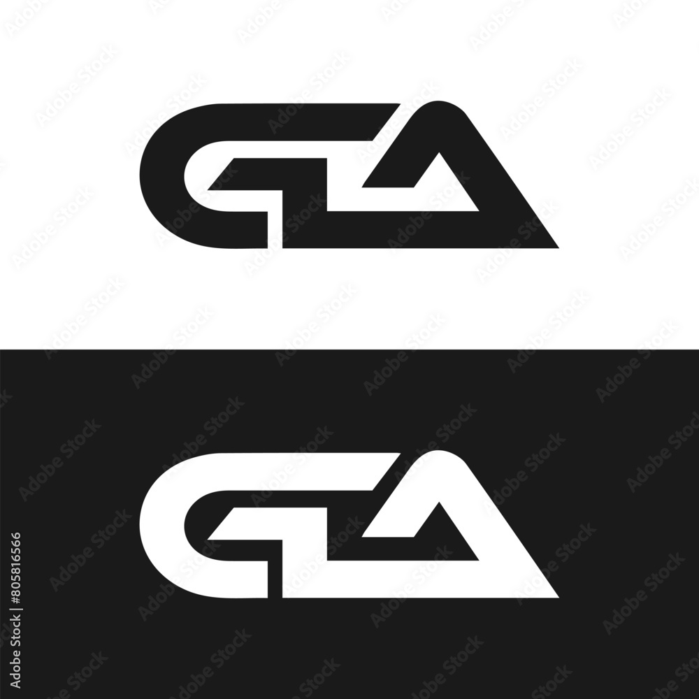 GA set ,GA logo. G A design. White GA letter. GA, G A letter logo ...