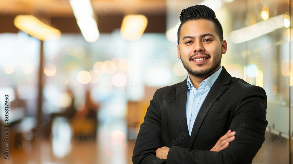 copy space, best job candidate hispanic male, age around 30, indoor ...