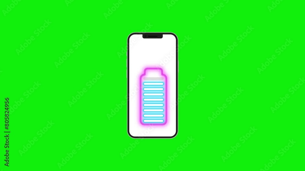Graphic Animation of Floating Battery charging on the digital grid are ...