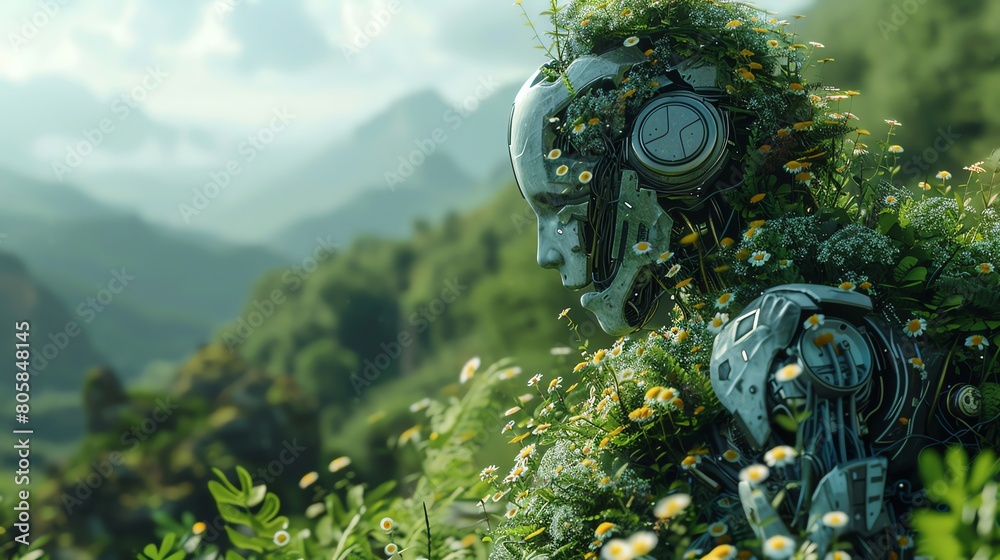 Robots Merging with Nature, Robots seamlessly integrated with natural ...