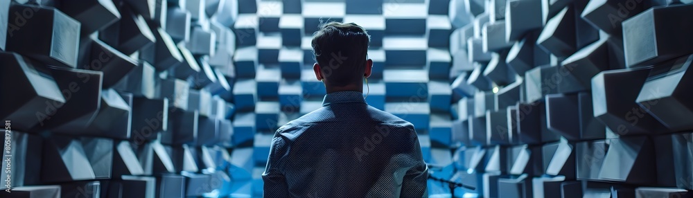 Acoustics Engineer Perfecting a New Soundproofing Material in an ...