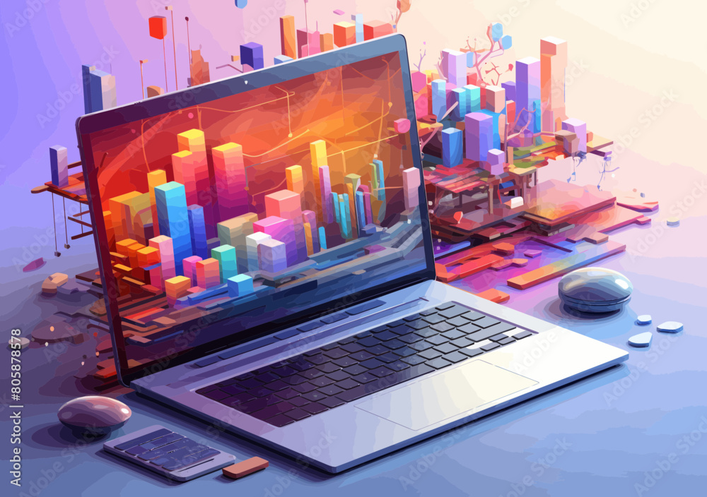 Software Project Management: Gantt Chart Planning on Laptop ...
