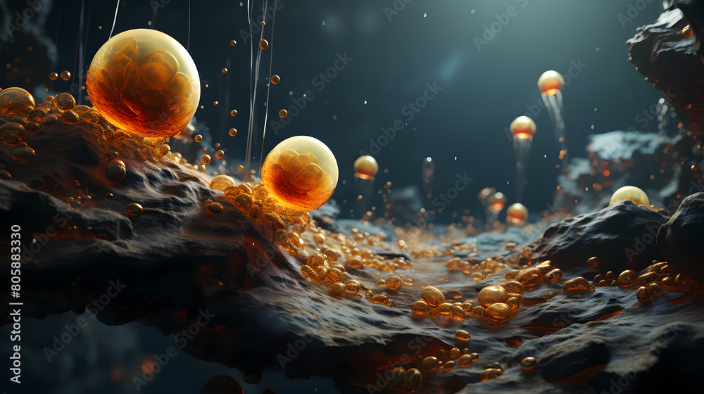 abstract concept 3d illustration visualized gallstone in the ...