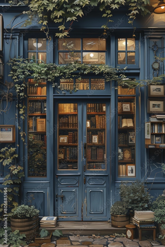 Quaint bookstore with a window display dedicated to African American ...