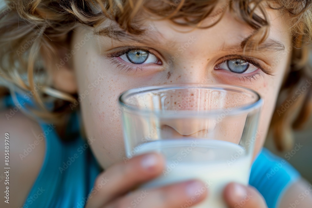 Children drinking milk, promoting a healthy lifestyle and the benefits ...