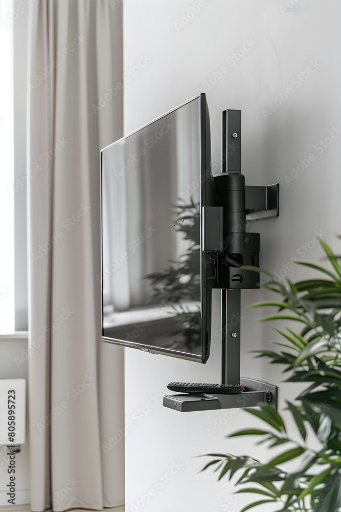 Sturdy Metal Wall-Mounted TV Bracket with Swivel Function and Neat ...