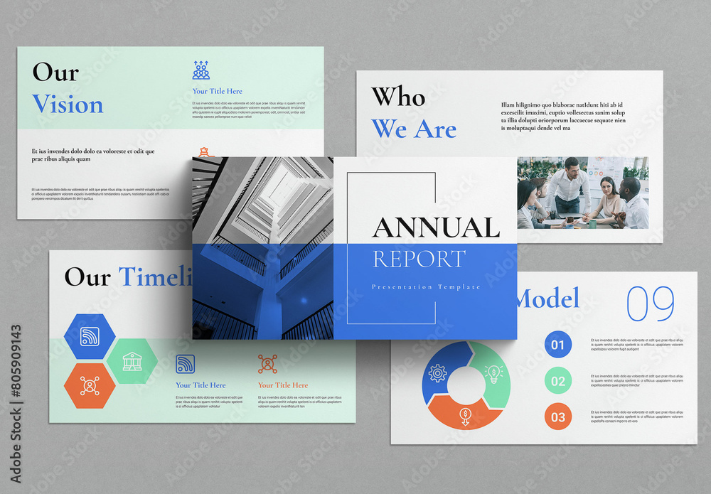 Annual Report Presentation Template Stock Template | Adobe Stock