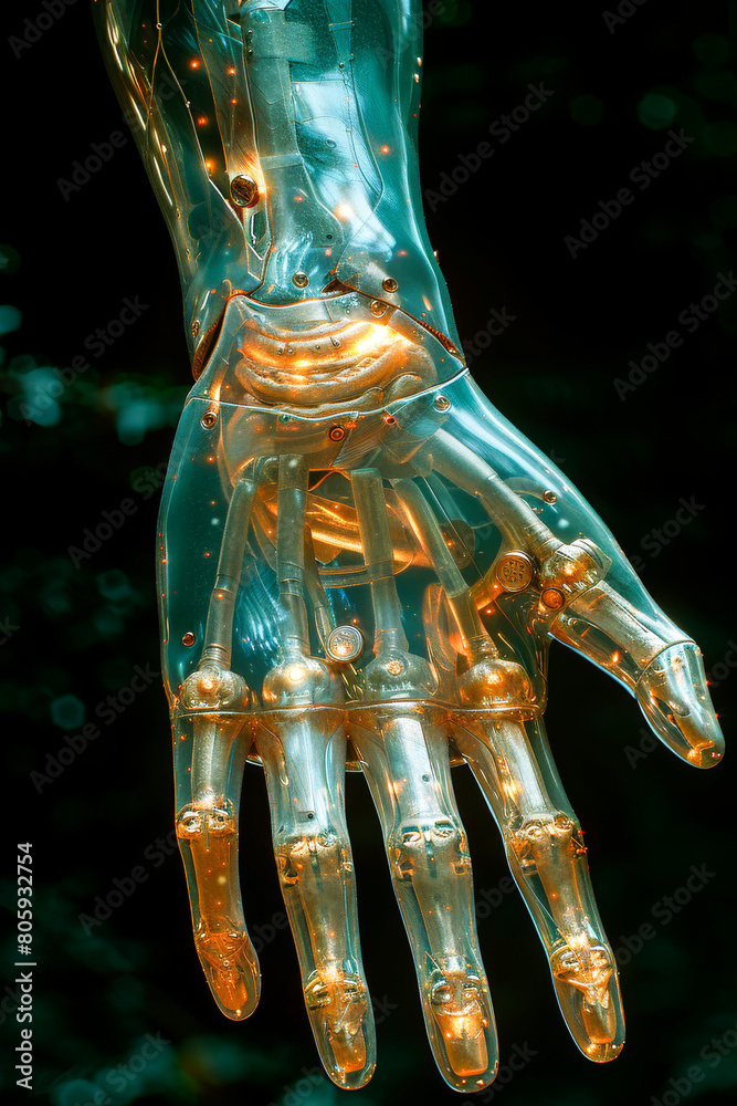Humanoid Mechanical Cyber Hand. Generated Image. A humanoid mechanical ...