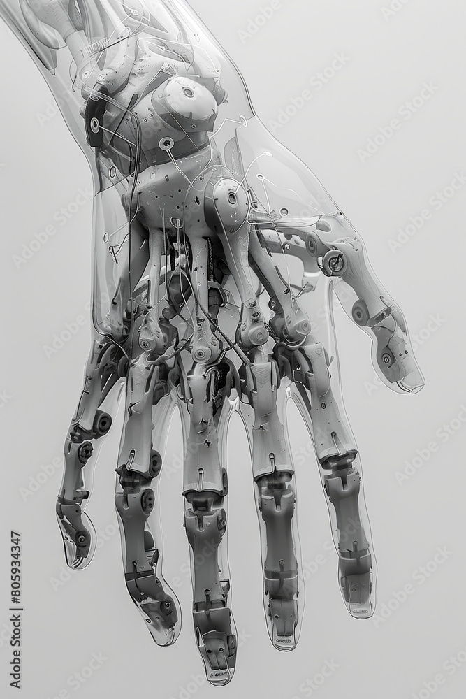 Humanoid Mechanical Cyber Hand. Generated Image. A humanoid mechanical ...