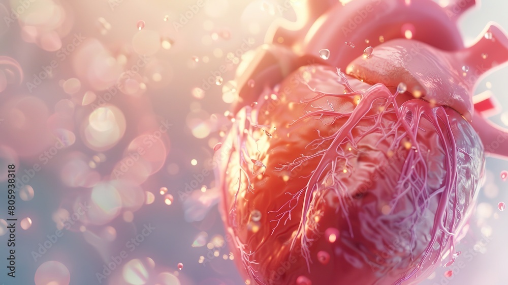 medical science concept background human body heart function ...