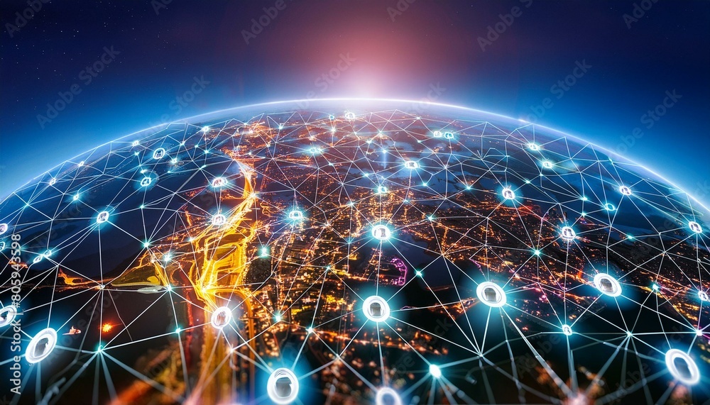 worldwide network connection, symbolizing global connectivity and ...