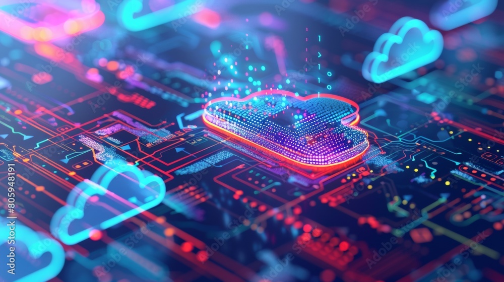 Cloud architecture blueprint, layered diagram with infrastructure ...