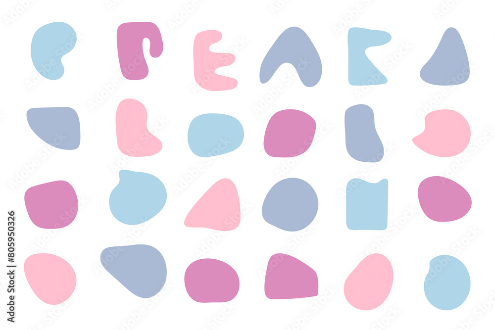 Abstract boho shapes, trendy modern organic stains silhouettes,nature ...