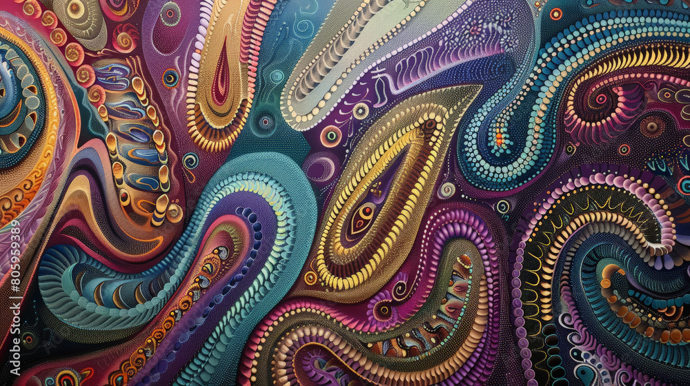 Dreamtime Patterns: An Ethereal Display. Generative AI Stock ...