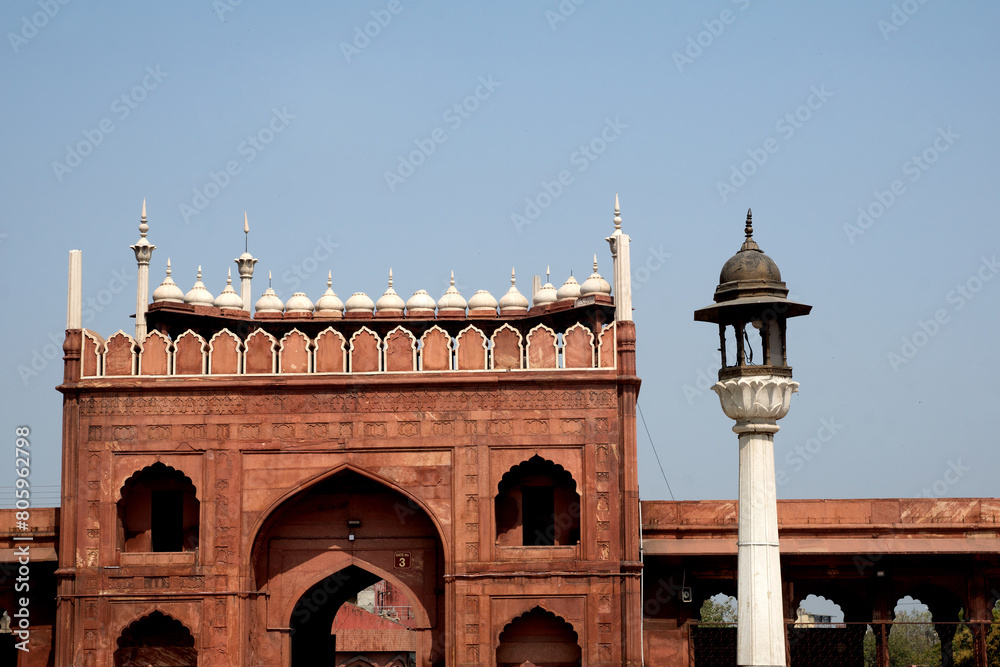 Delhi, India: Jama Masjid. It`s the largest mosque in India and one of ...