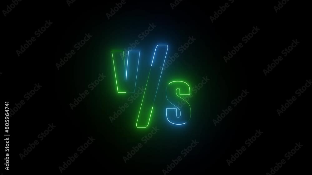 Versus battle neon sign glowing animation. VS background. Versus screen ...