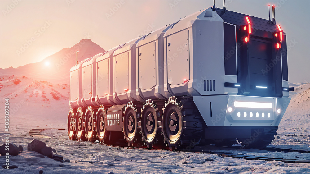 Sci-Fi Military monumental shipping container transporter cosmic ark ...