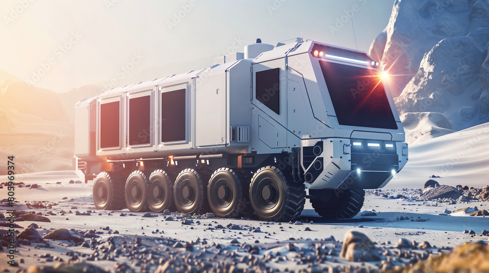 Sci-Fi Military monumental shipping container transporter cosmic ark ...