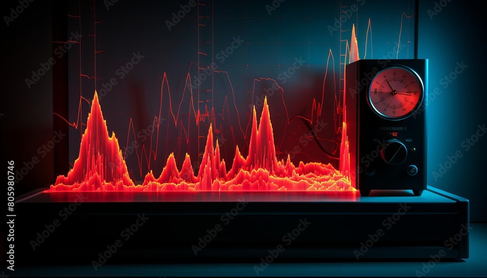 An audio spectrum analyzer is used to visualize the frequency ...