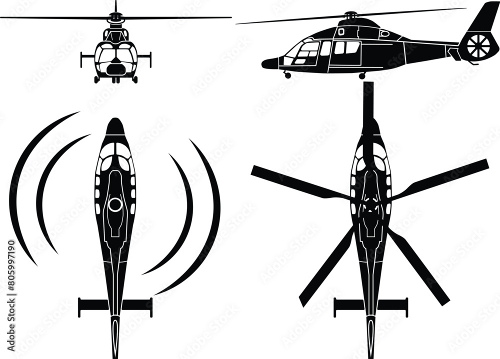 Poster Helicopter vector design for laser engraving – Wall Art | UkPosters
