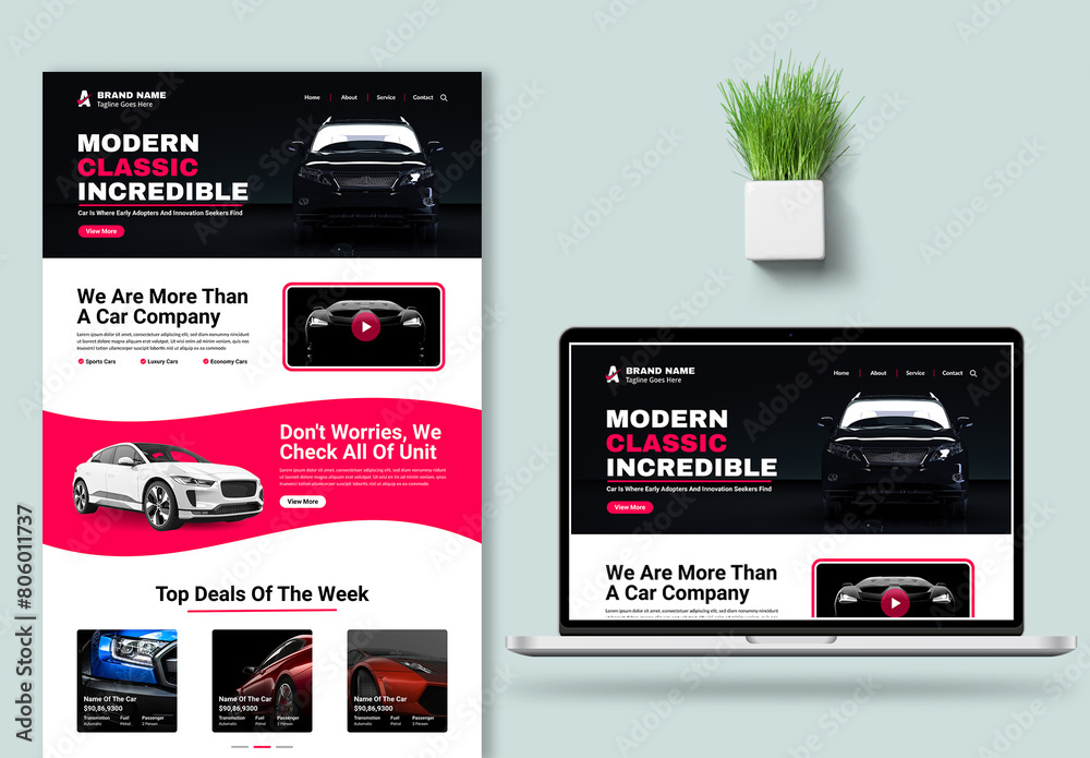 Car Dealer Newsletter Template Layout Stock Template | Adobe Stock