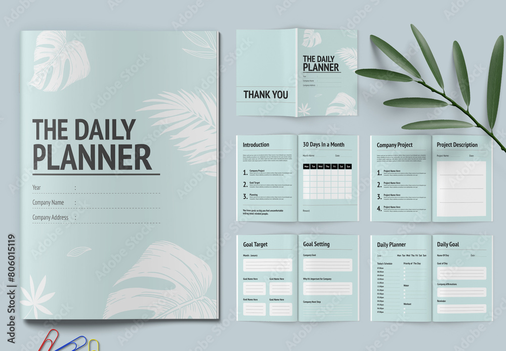 Daily Planner Layout Stock Template | Adobe Stock
