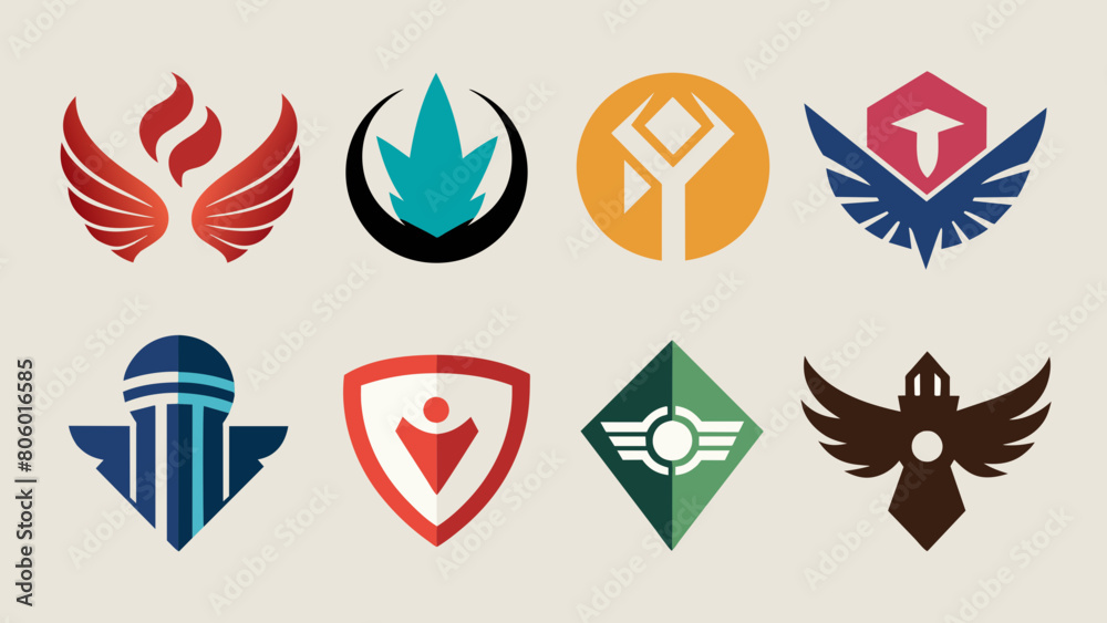 Abstract Logo And Icon Set. Elements Collection Isolated On White ...