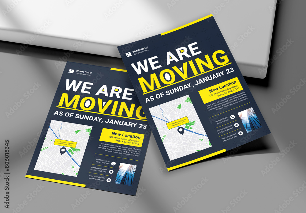 We Are Moving Flyer Stock Template | Adobe Stock