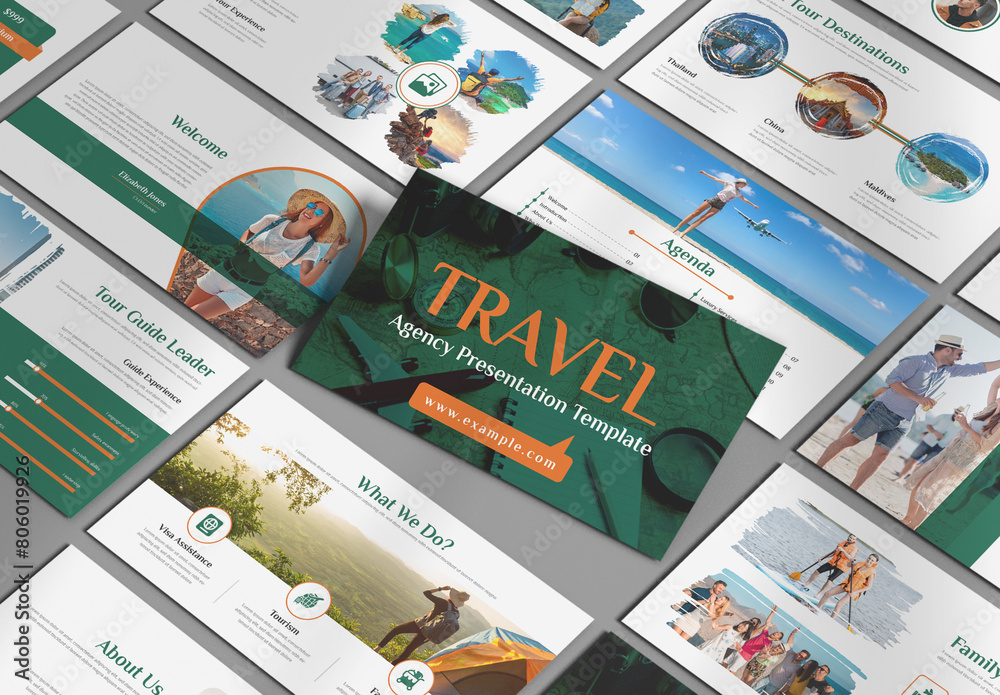 Travel Agency Presentation Template Stock Template | Adobe Stock