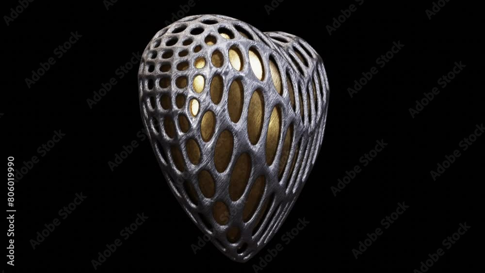 Realistic abstract looping 3D animation of the spinning aged brass ...