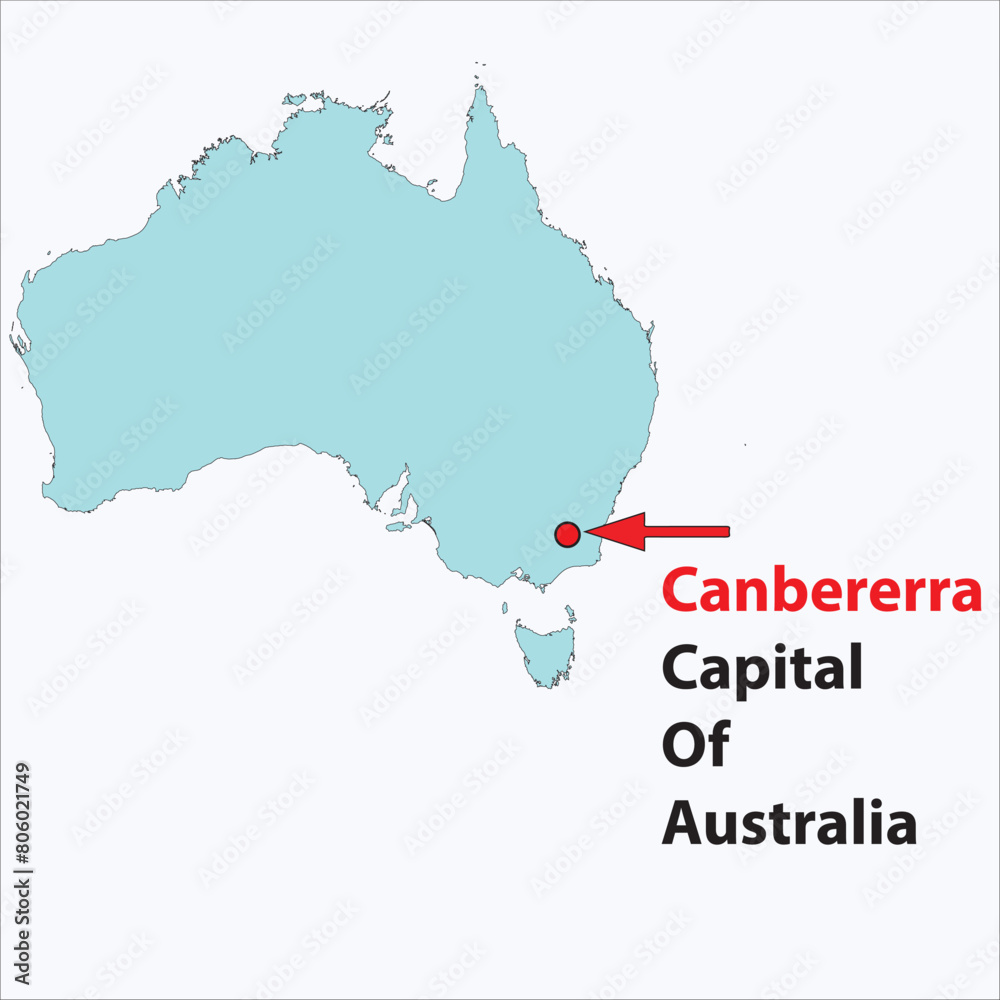 Australia capital territory map, outline, political , road, tourist ...